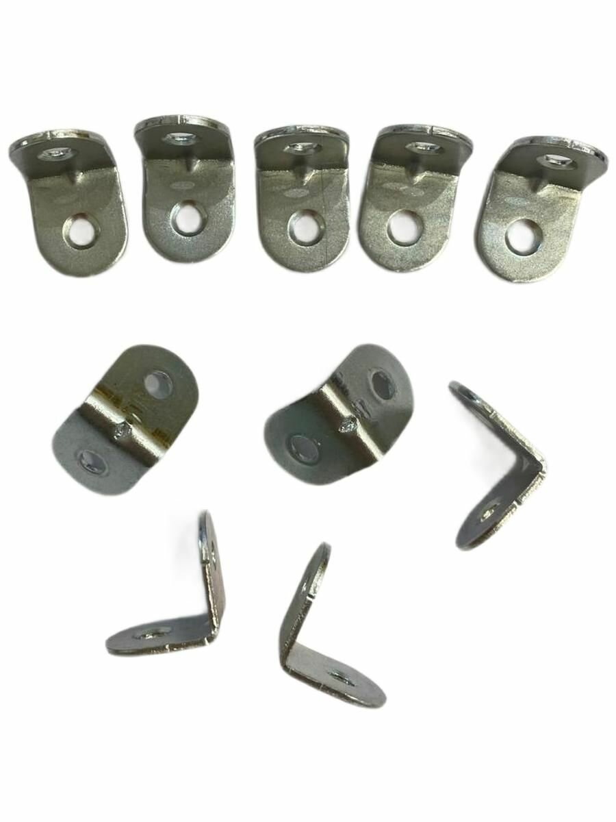 Уголок крепежный мебельный металлический 20мм х 20мм х 15мм, комплект 10 штук