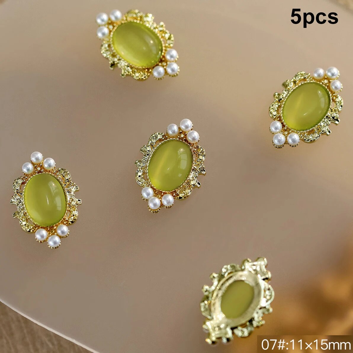 Роскошные металлические украшения с зеленым цирконом, древний китайский дворец, хрустальный цветок, жемчуг, шикарный нефритовый дизайн ногтей, украшения, аксессуары для маникюра