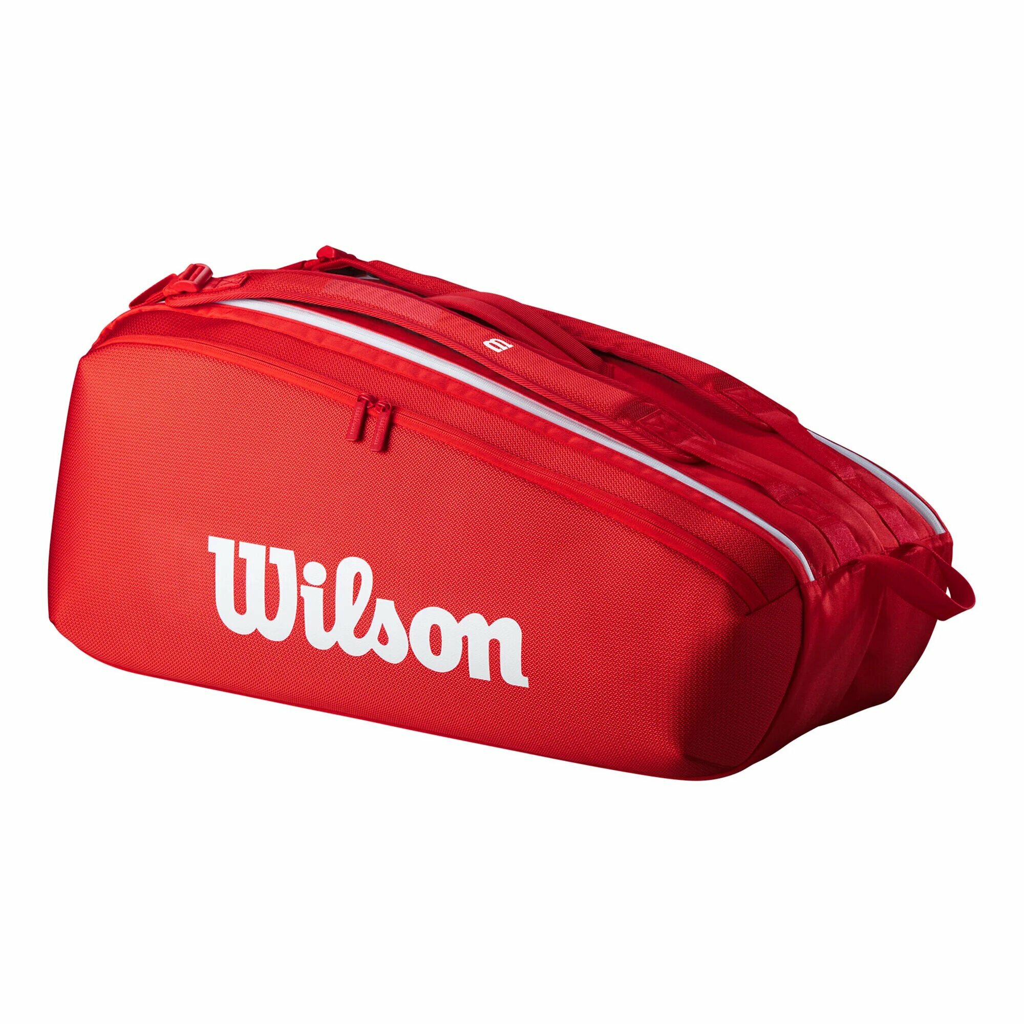 Теннисная сумка Wilson SUPER TOUR RED 2025 (9 ракеток)