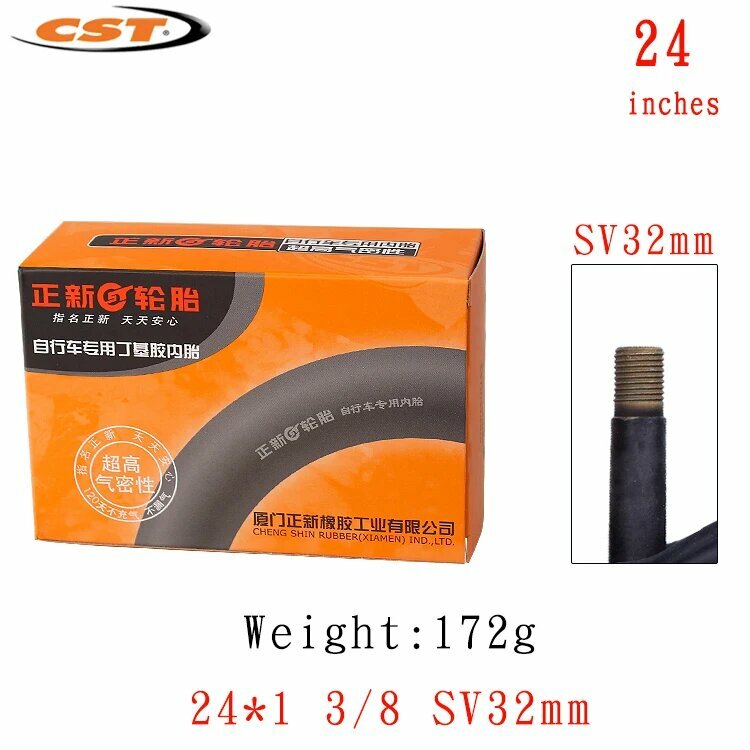 CST Внутренние камеры для велосипедных шин 2 шт, черный, 12-24 дюймов 24X1 3-8 SV32