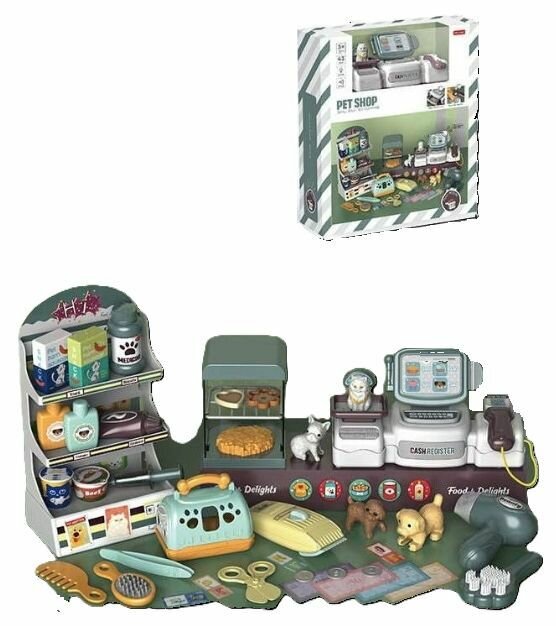 Игрушка "Магазин" Pet Shop, 43 предмета, световые и звуковые эффекты