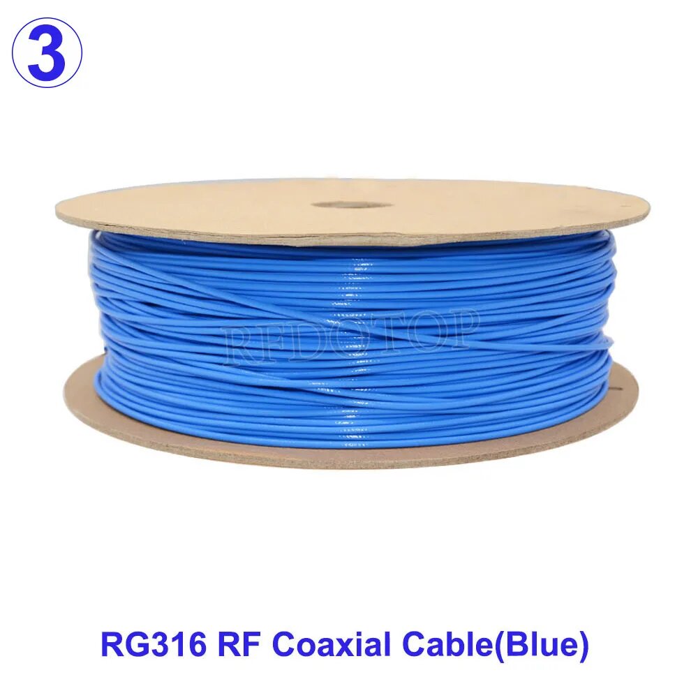 RFDOTOP RG316 коаксиальный кабель 50 Ом 5M, Blue