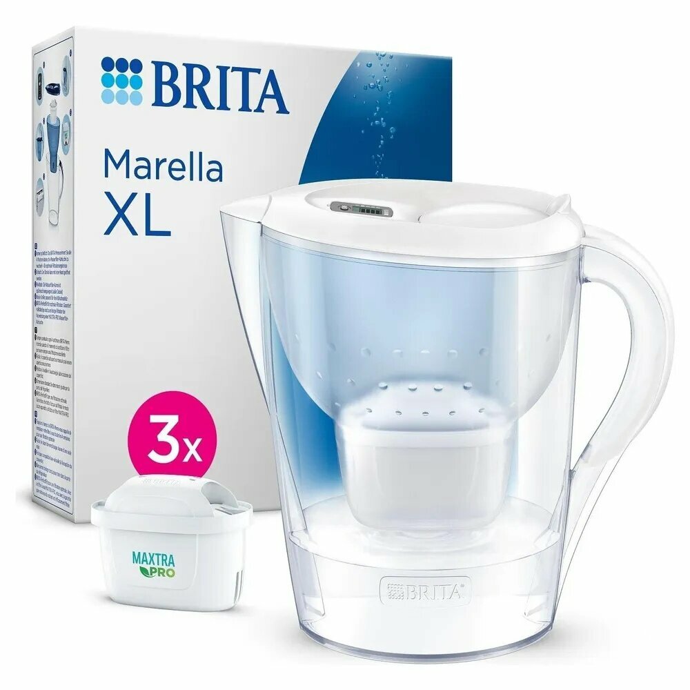 Фильтр-кувшин Brita Marella XL, белый, 3,5 л + 3 картриджа