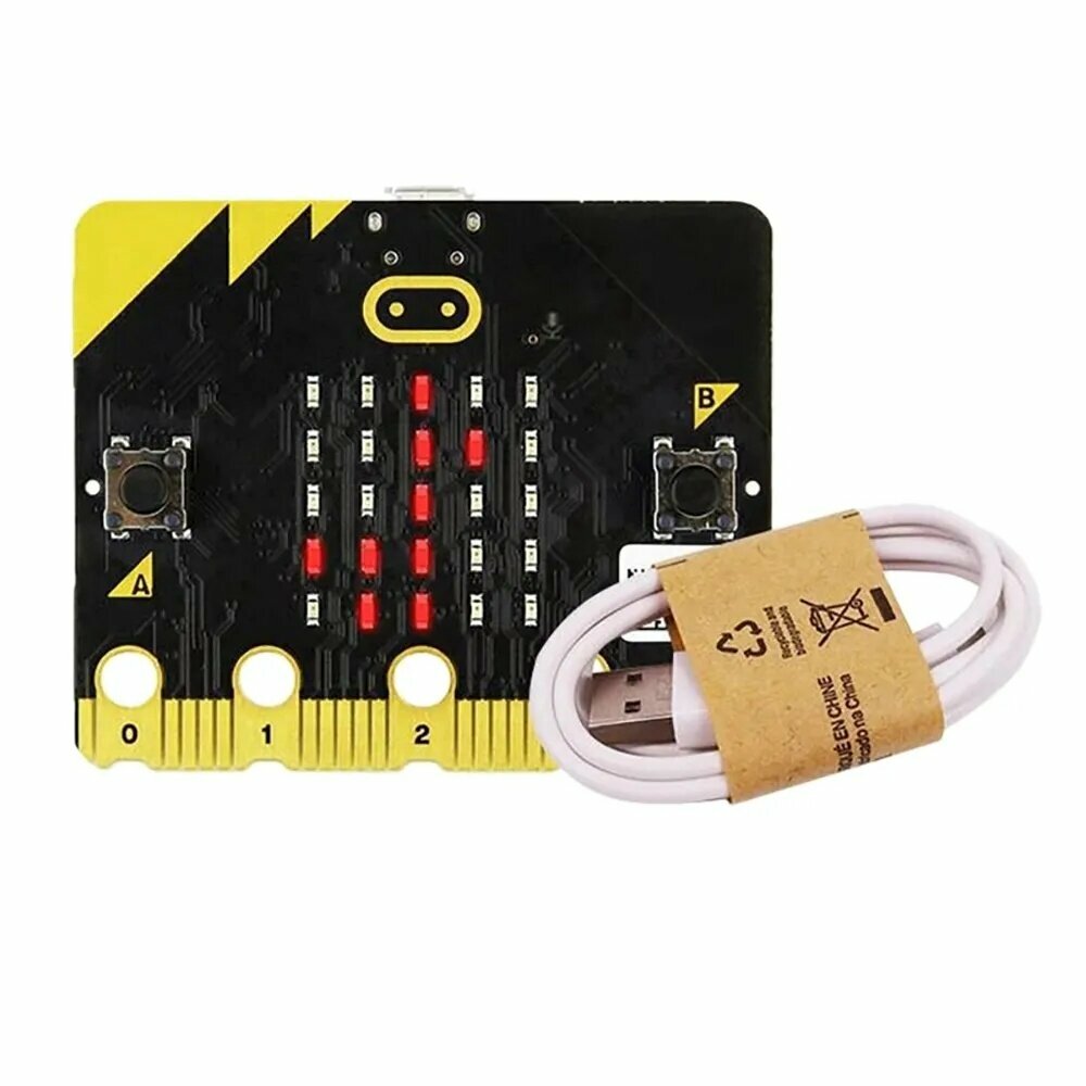 Стартовый комплект Microbit Board V2 имеет встроенные динамики и микрофон