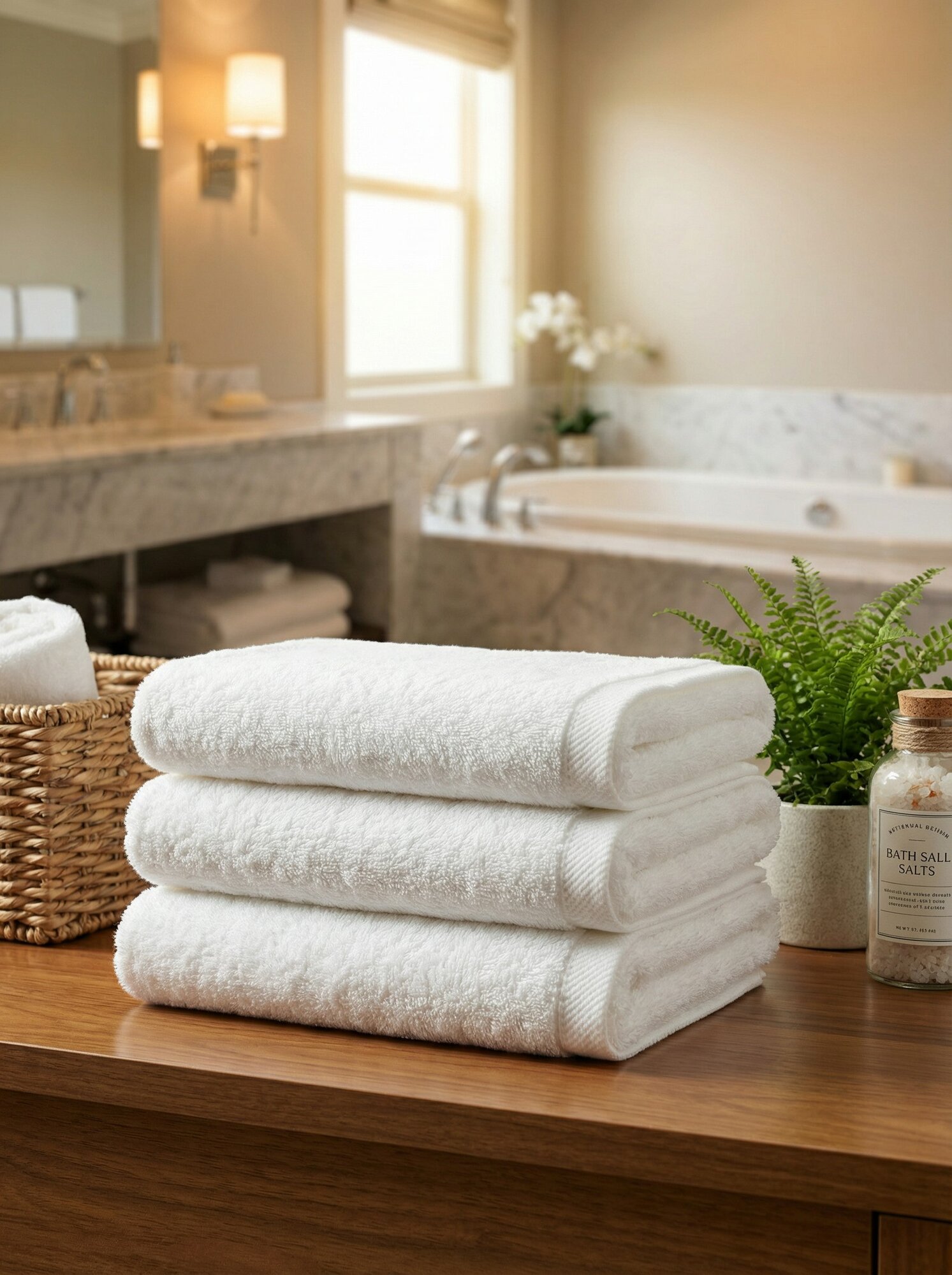 Полотенце махровое белое 35х75см