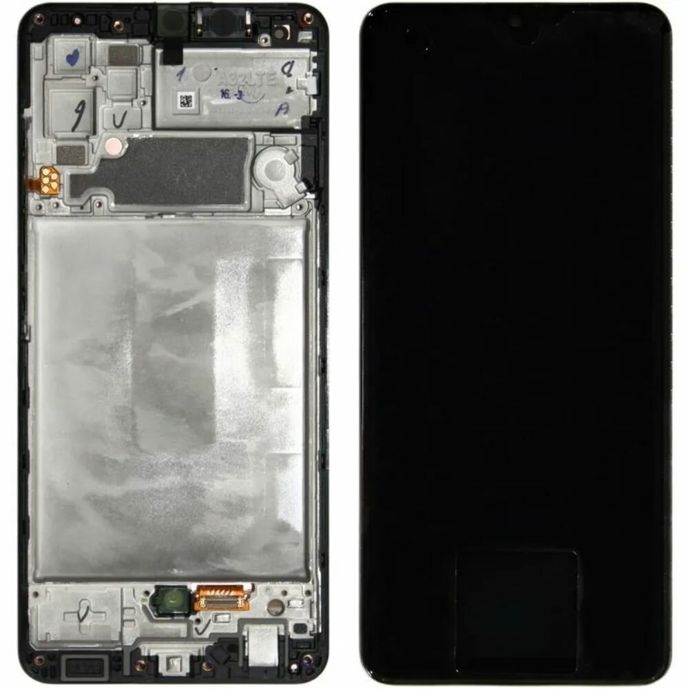 Дисплей (матрица + тачскрин) для телефона Samsung Galaxy A32 SM-A325F черный с рамкой (OLED)
