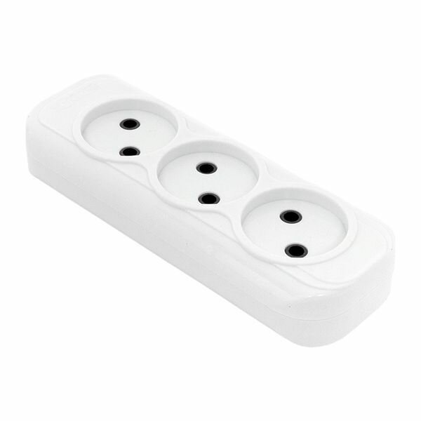 Колодка для удлинителя EKF 3-м без заземления, 10 А Эксперт 2.2 кВт