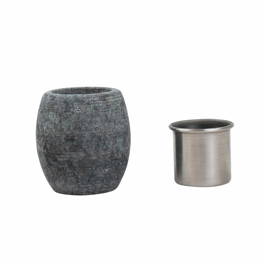 Круглая каменная чаша для сауны с чашей из нержавеющей стали для купания и ароматерапии