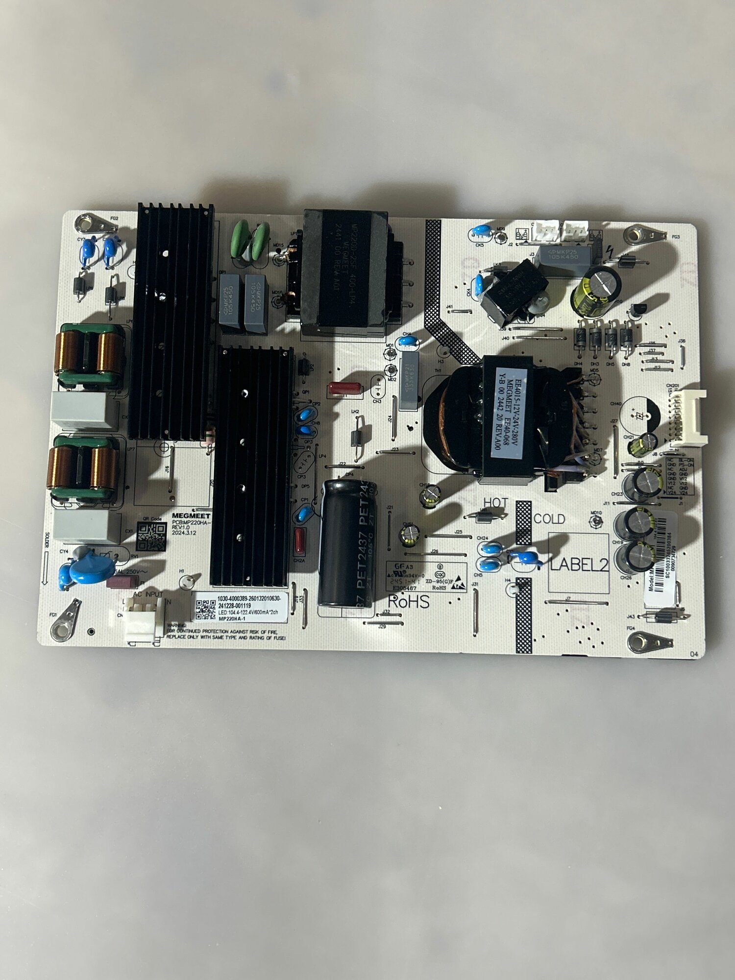 Блок питания (MP220HA-1), для телевизора Haier 65SmartTVS3