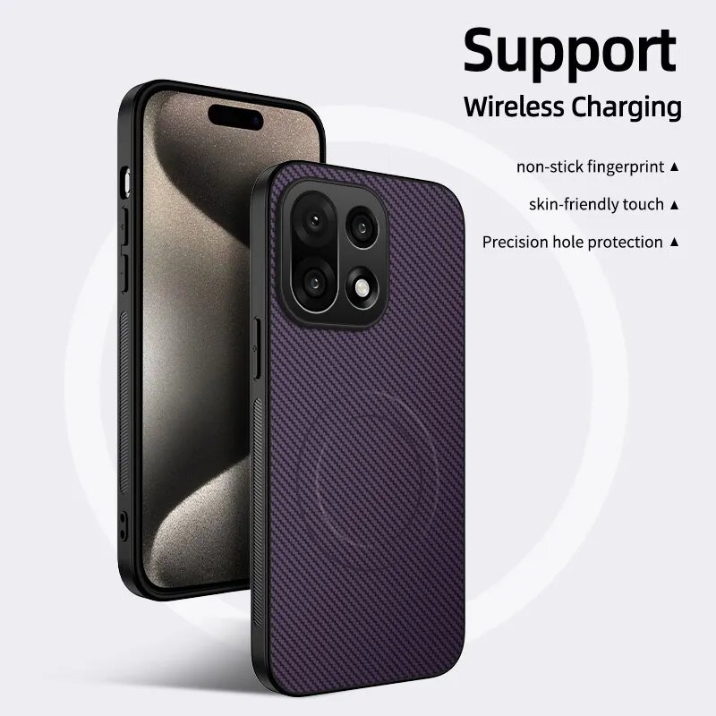 Фиолетовый чехол для iPhone с беспроводной зарядкой