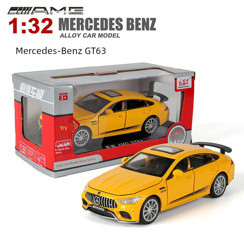 Модель автомобиля Mercedes-AMG GT63 S из сплава для детей, 1:18, желтый