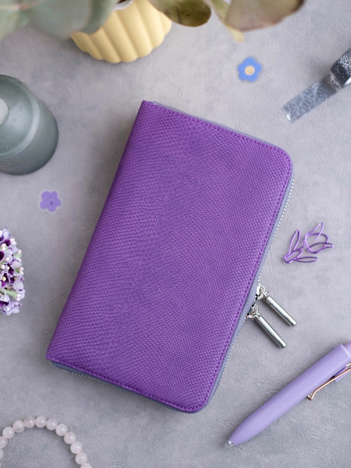 Планер на молнии с кольцевым механизмом фиолетовый