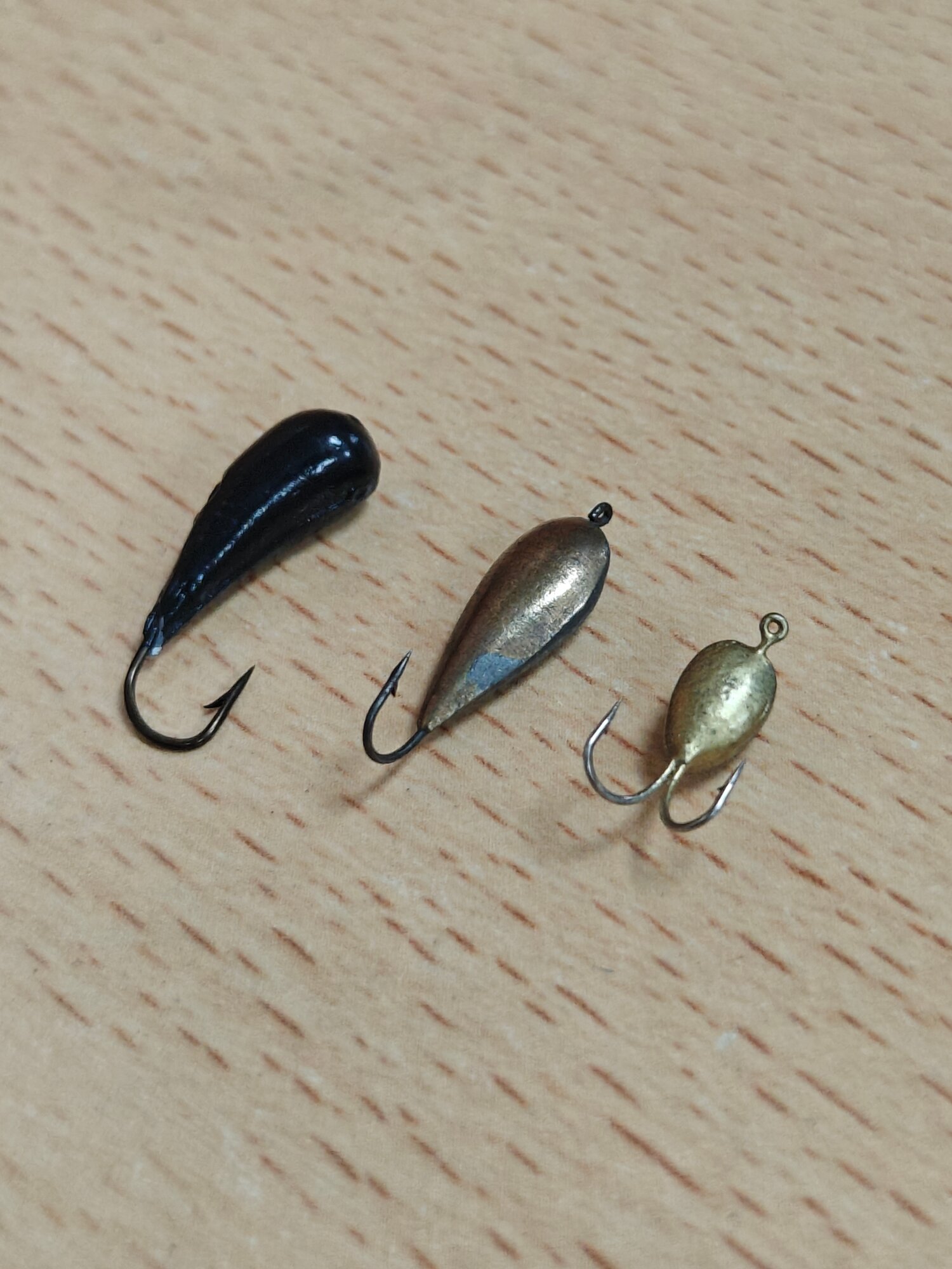 Мормышки для рыбалки, свинцовые/вольфрамовые мормышки ассорти набор 3 шт, 2,90гр/1,60гр/1,37гр