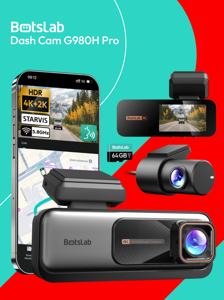 360 Botslab G980Hpro Black умный Автомобильный видеорегистратор