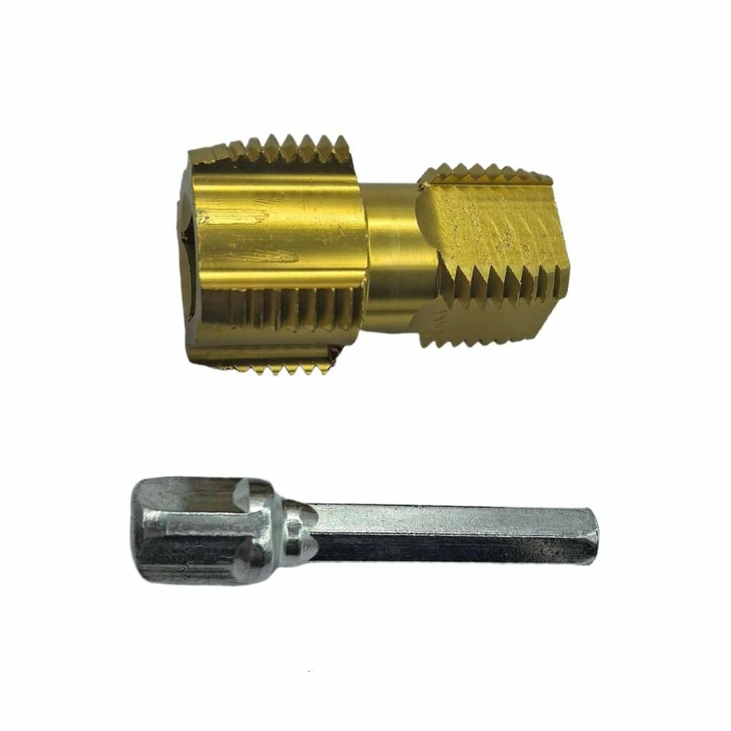 Стальной водопроводный кран для ПВХ труб, Золотой двуглавый