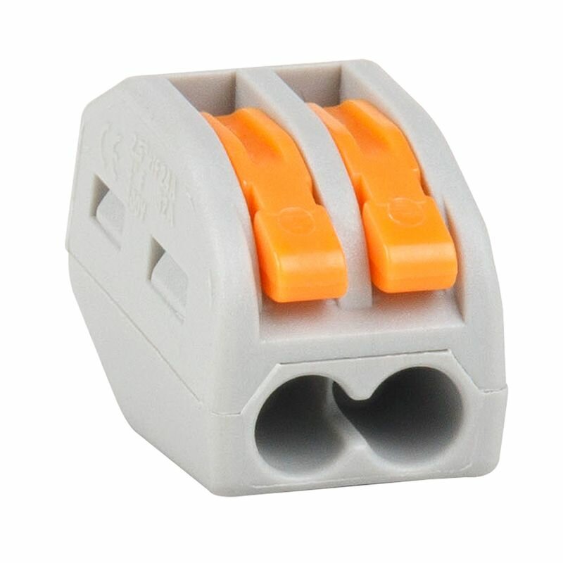 Клемма строительно-монтажная OptiKit СМК 222-412 с рычагом 2 отверстия 0.2-2.5(4.0)кв. мм, КЭАЗ 351062 (100 шт.)