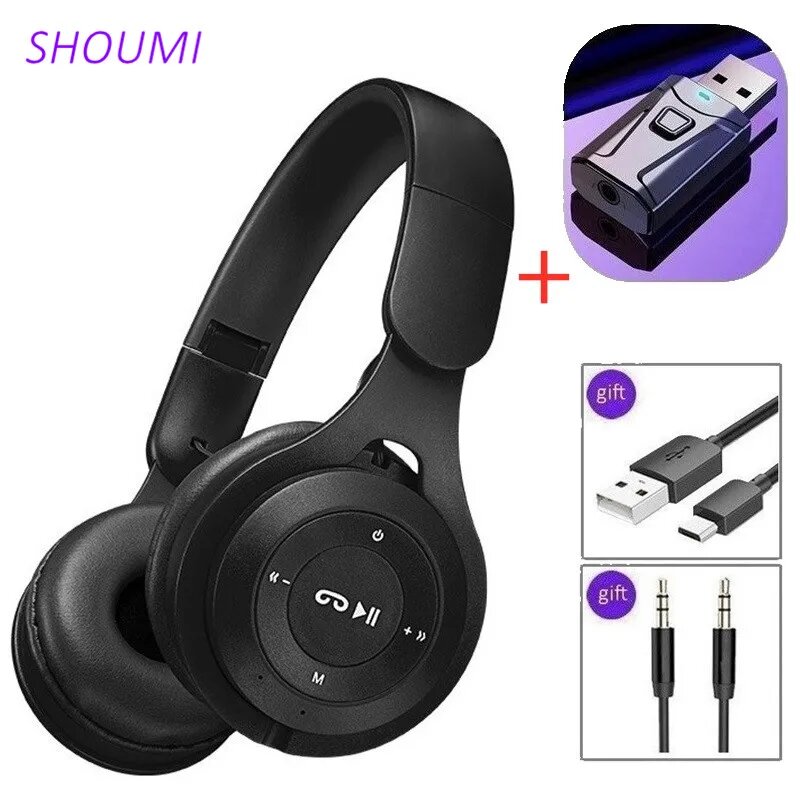 SHOU MI Y08 Bluetooth наушники черные с адаптером