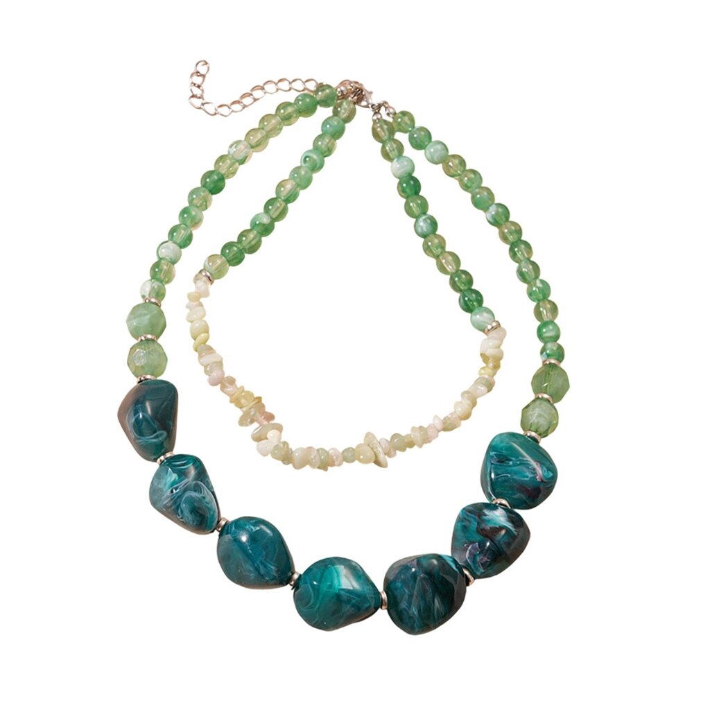 Художественное двойное ожерелье ретро геометрические акриловые подвески легкие украшения для шеи подарок для нее особый случай