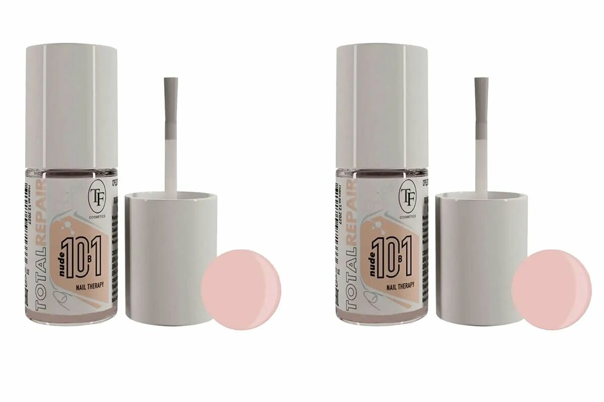 TF cosmetics Лак для ногтей, лечебный, Полное восстановление ногтей 10 в 1, Total Repair, nude, 8 мл, 2 шт