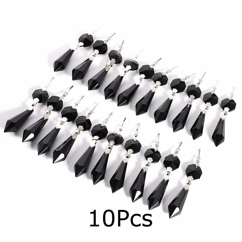 Подвеска из прозрачных бусин восьмиугольной формы для люстры, Подвесное украшение для свадьбы и дома,37 мм, 10 штук