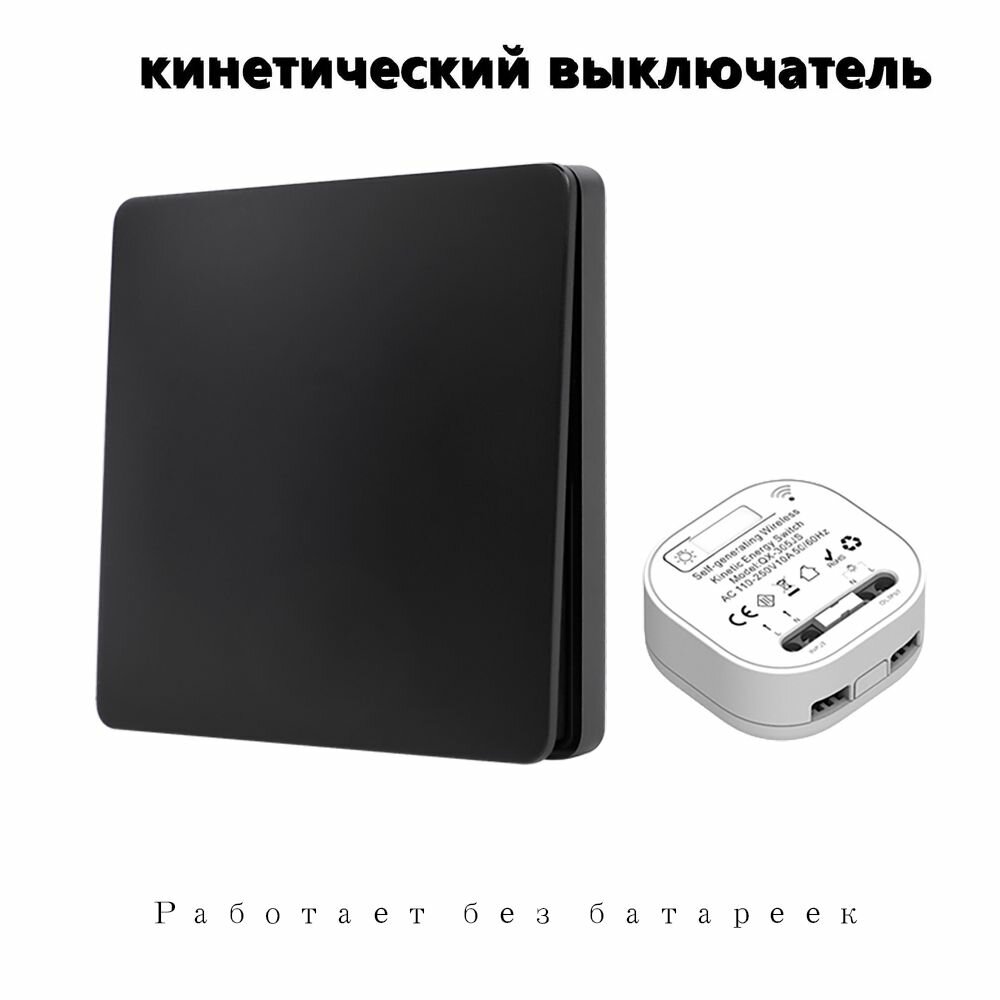Беспроводной выключатель Кинетический выключатель черный Комплект Клавиша + Контроллер