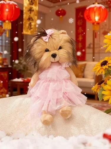 Кукла Verve "Lucky Puppy", интерактивная, мягкая, бифлекс, 35см, светло-розовая