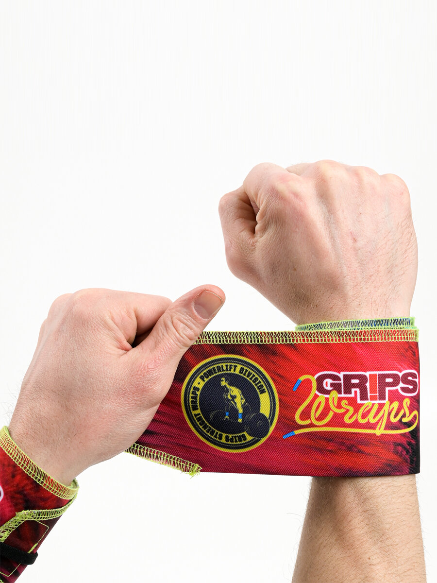 Тканевые кистевые бинты для кроссфита и пауэрлифтинга Gr1ps Power Rainbow