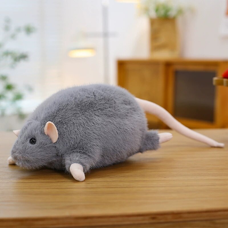 Большая плюшевая игрушка в виде крысы с имитацией цветочных ветвей, необычное мягкое животное, украшение для дивана,