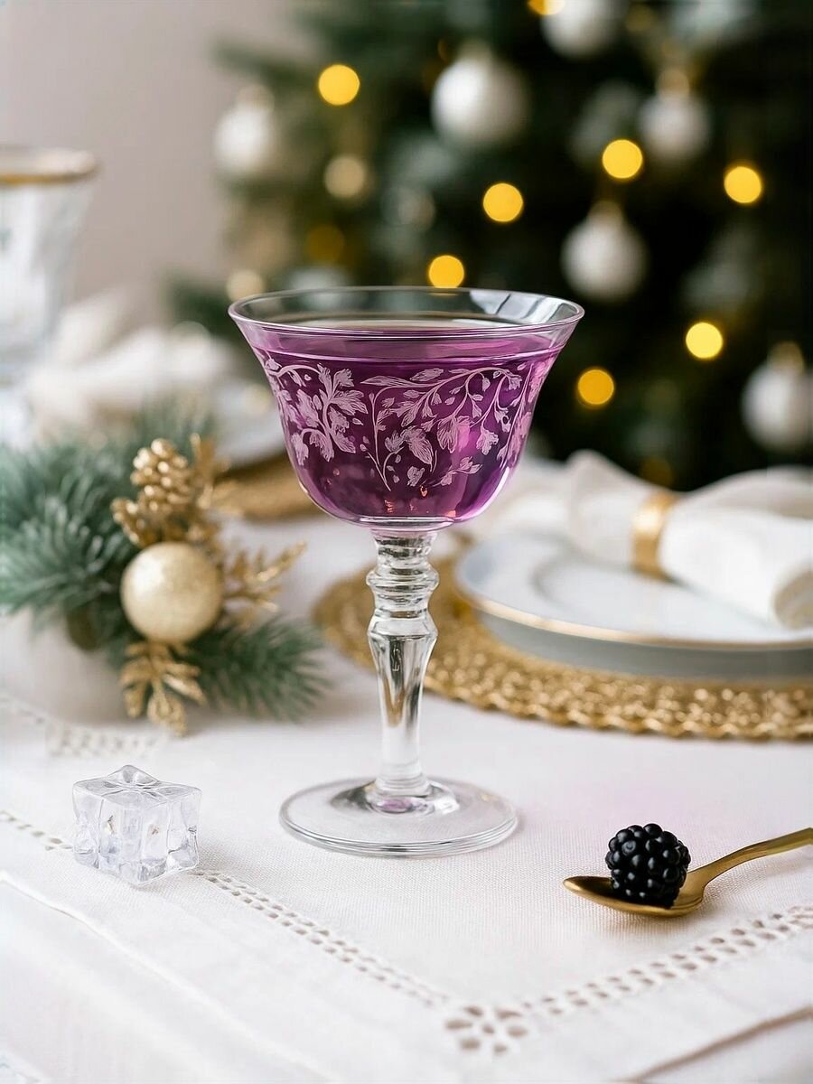 Набор коктейльных бокалов подарочный на ножке "Cocktail Week" 2 шт, 160 мл, с рисунком.