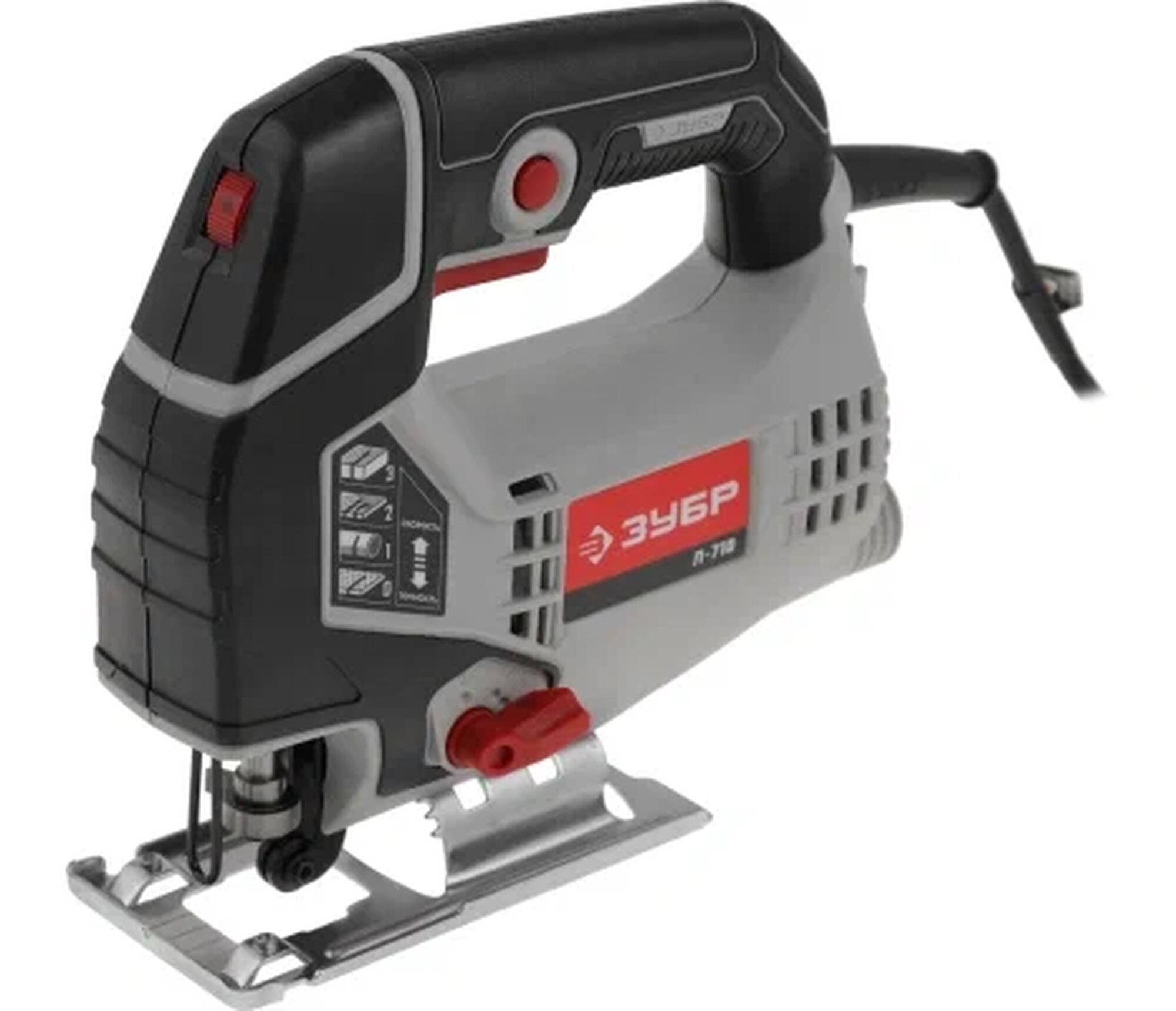 Электролобзик ЗУБР "Л-710", 710Вт, глубина пропила 80мм, серый