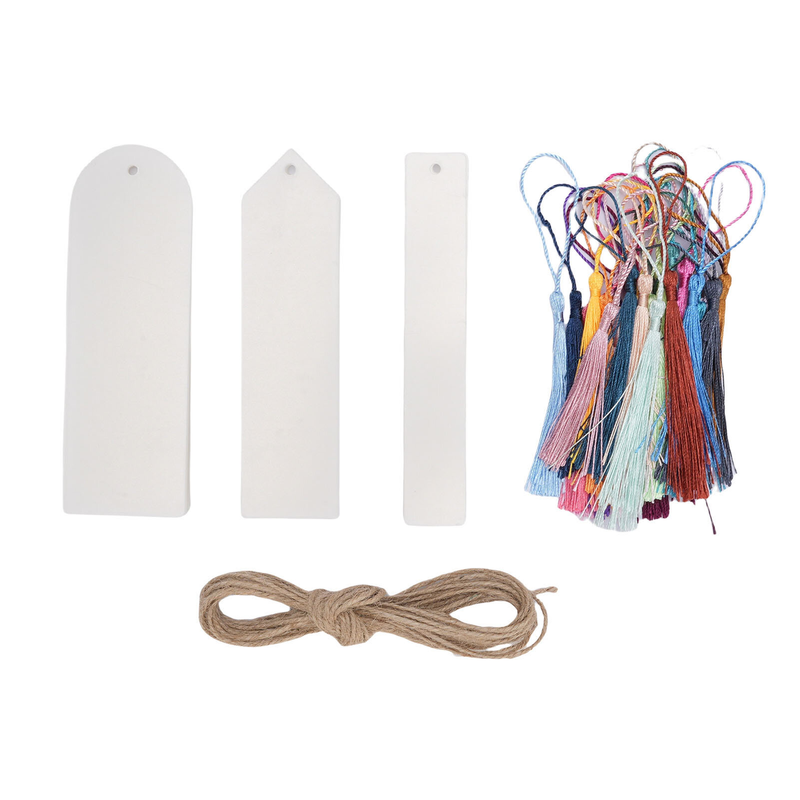 Набор акриловых закладок, 61 шт, оптовый комплект с кисточками, шпагатом, школьные канцелярские товары для поделок