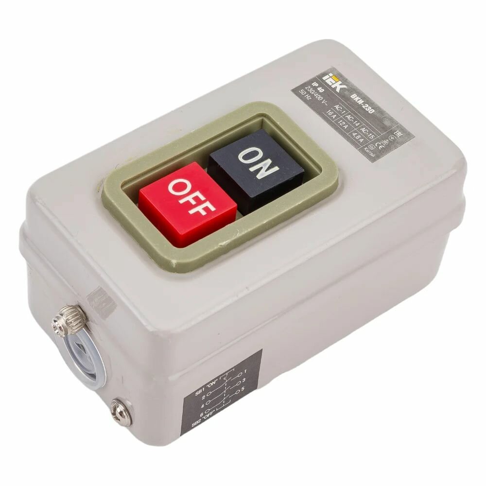 Выключатель IEK ВКИ-230, 3Р, 16А, 230/400В, IP40 KVK30-16-3