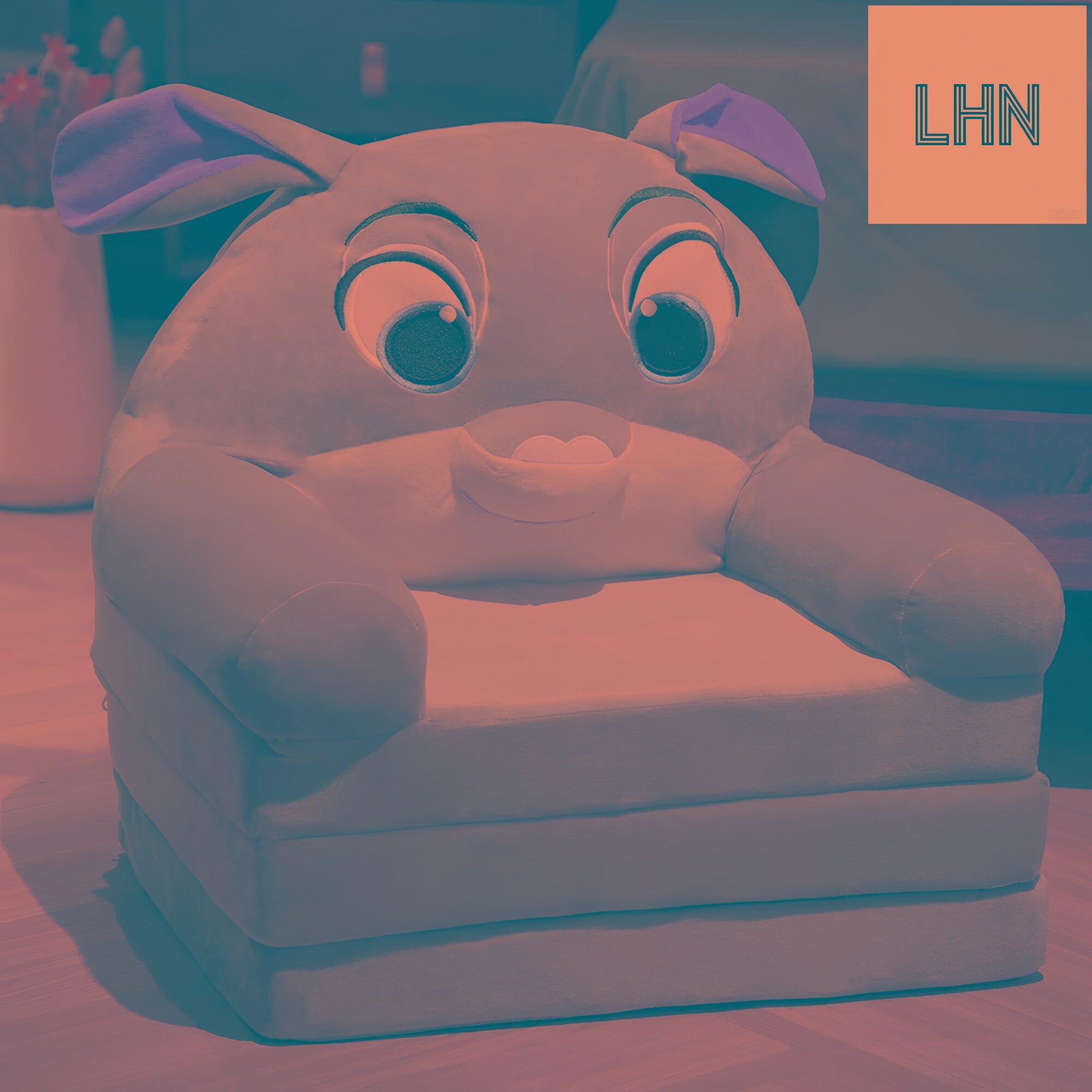 Детское раскладное кресло, 3х слойный, Серый кролик