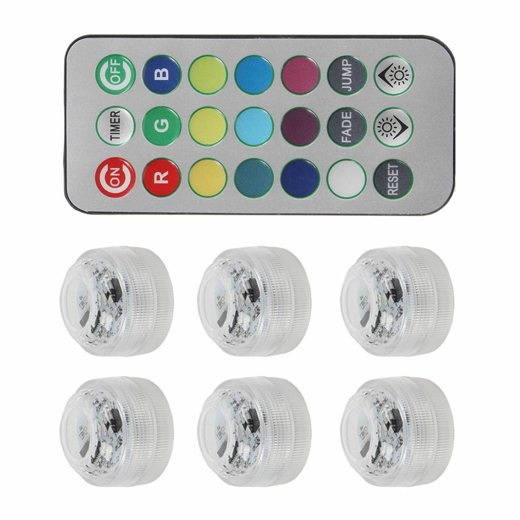 3D -принтер Color Night Light Светодиодный дистанционный набор дистанционного управления с 6 водонепроницаемыми лампами