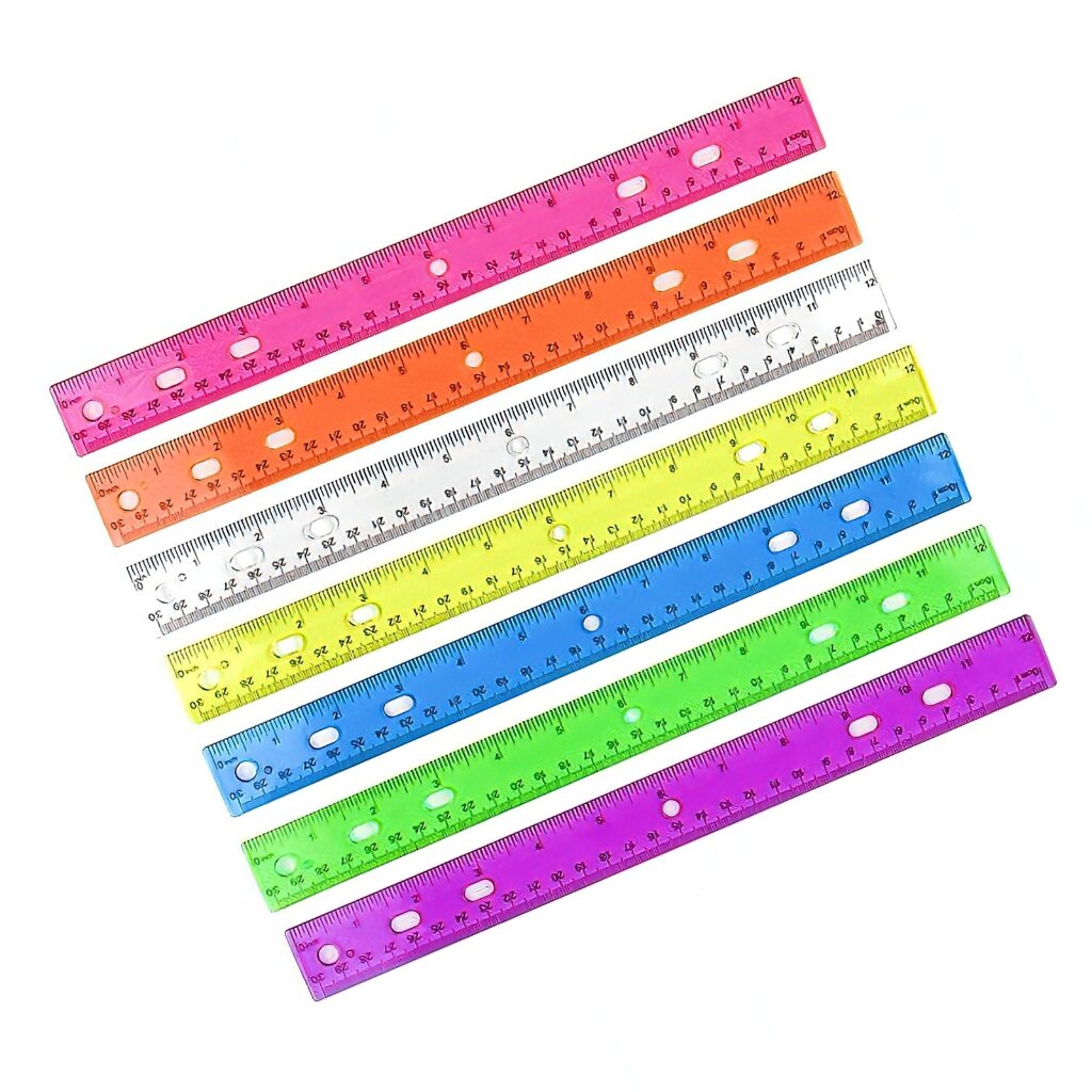 Четкие Красочные Линейки Математическая Измерительная Линейка Дюймы Сантиметры Масштабируемая Линейка