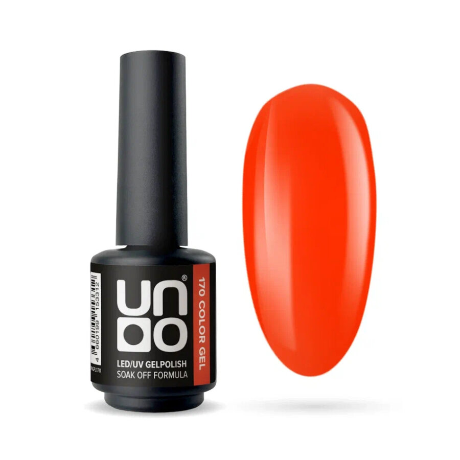 UNO, Гель-лак №170 Оранжевый неон - Orange Neon, 8 г