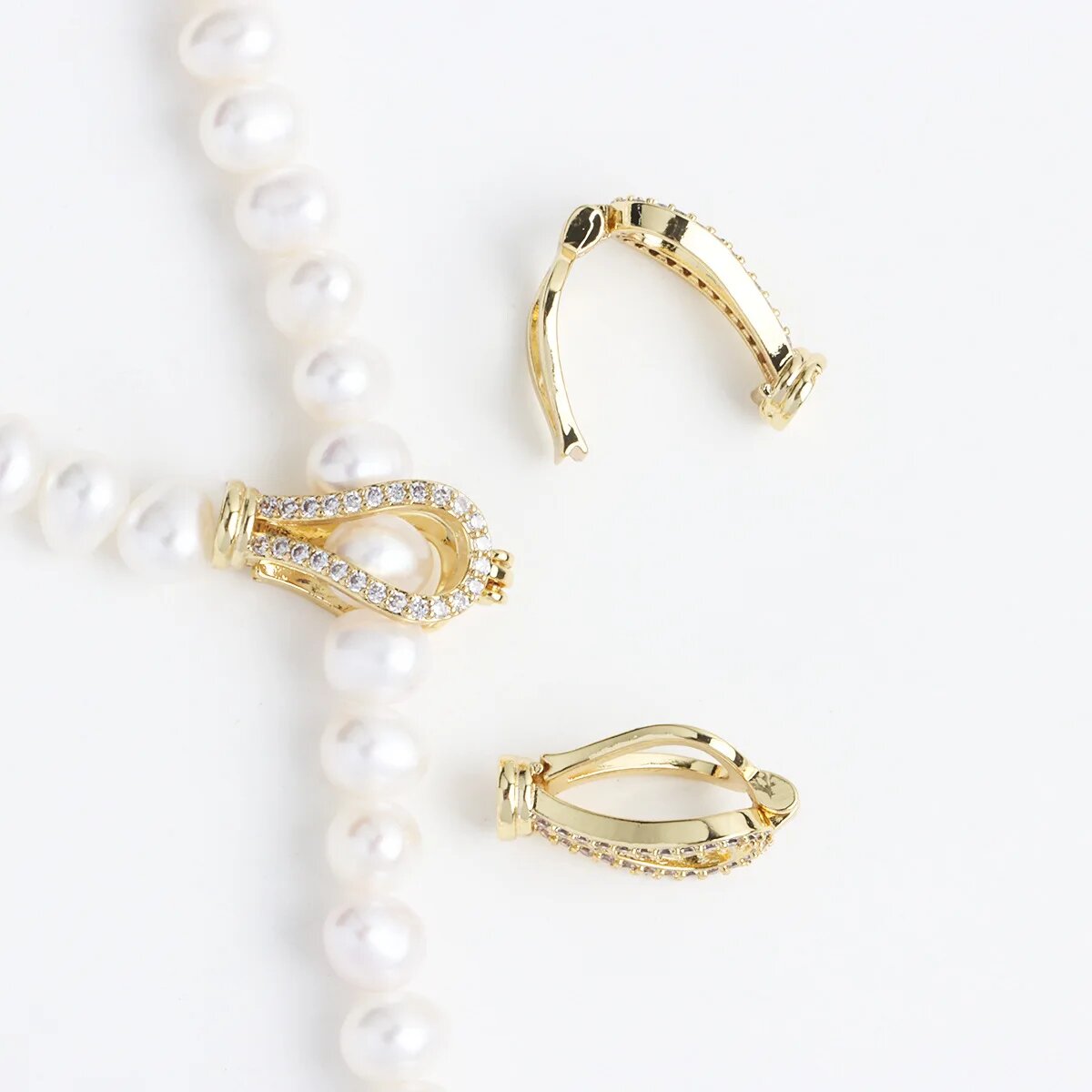 Цельный медный позолоченный циркон Y-образный зажим для свитера, жемчужное ожерелье, зажим для браслета, ювелирные изделия своими руками, аксессуары, материал