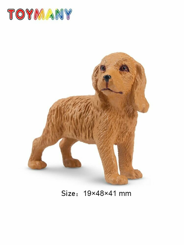 Toymany Фигурка домашнего животного, Фигурка стоячего золотистого щенка Кокер-спаниеля, игрушка для детей, 1.9x4.8x4.1 см
