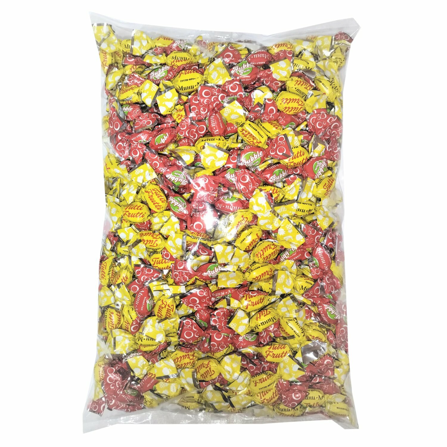 Карамель леденцовая мини-м "микс Бабл Гам и Тутти Фрутти", 1 кг