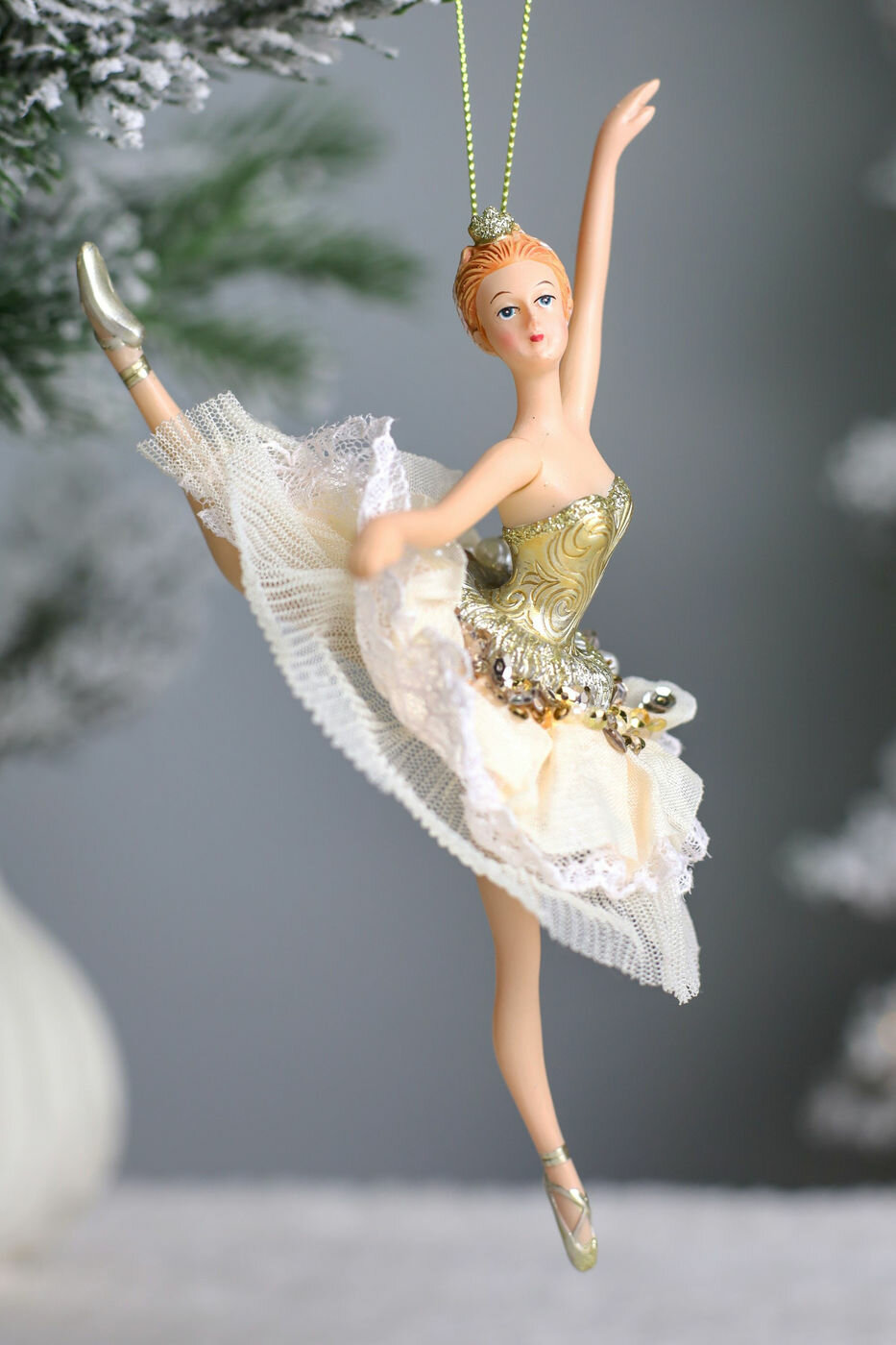 Ёлочная игрушка балерина кремона, полистоун, текстиль, 19 см, Гудвилл (Goodwill) TR20577-1