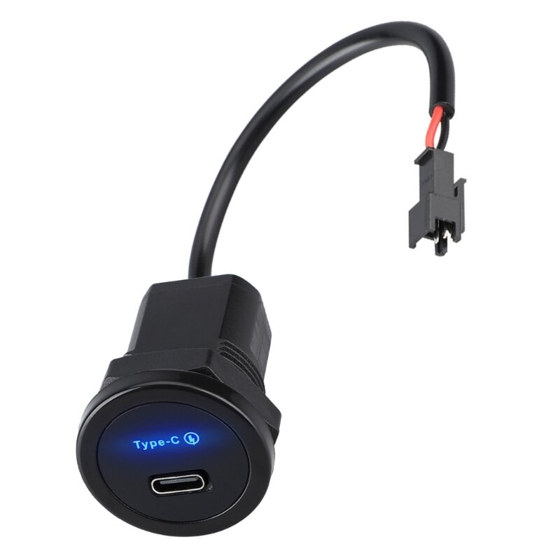 Быстрозарядный адаптер USB Type-C PD3.0 мощностью 30 Вт для легковых автомобилей, автобусов и грузовиков, панельный адаптер питания 12 В/24 В
