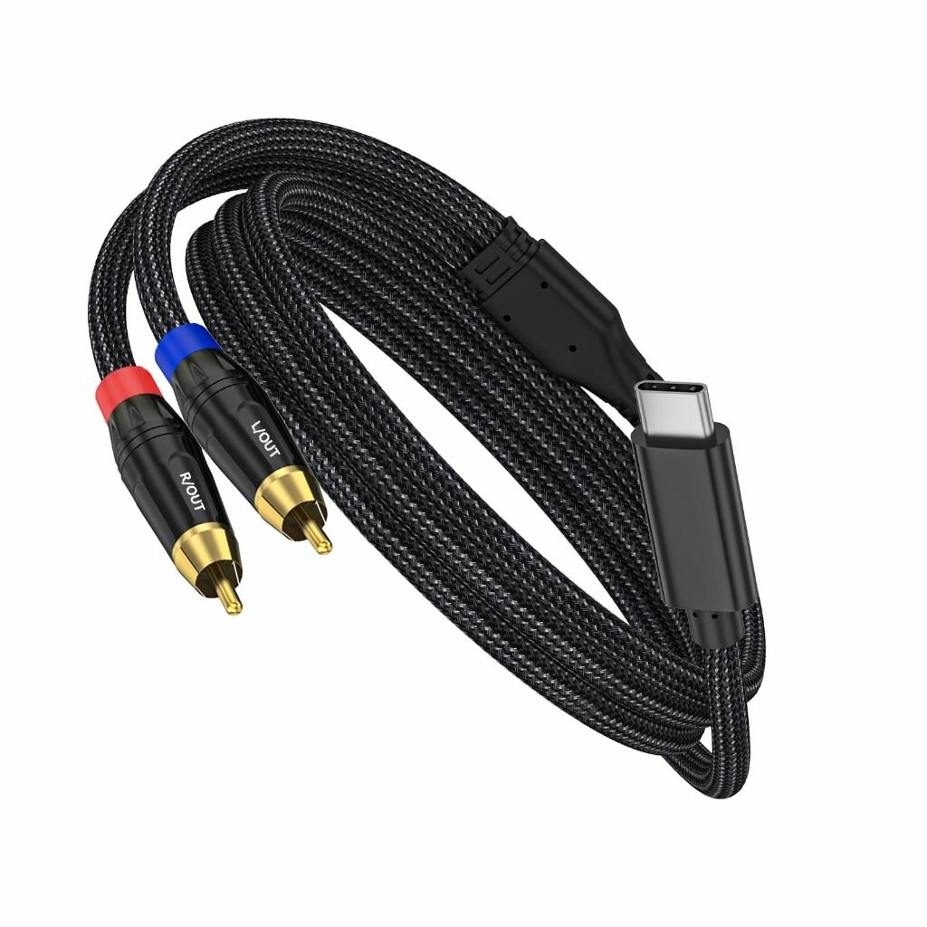Переходник Type C на двойной RCA аудиокабель