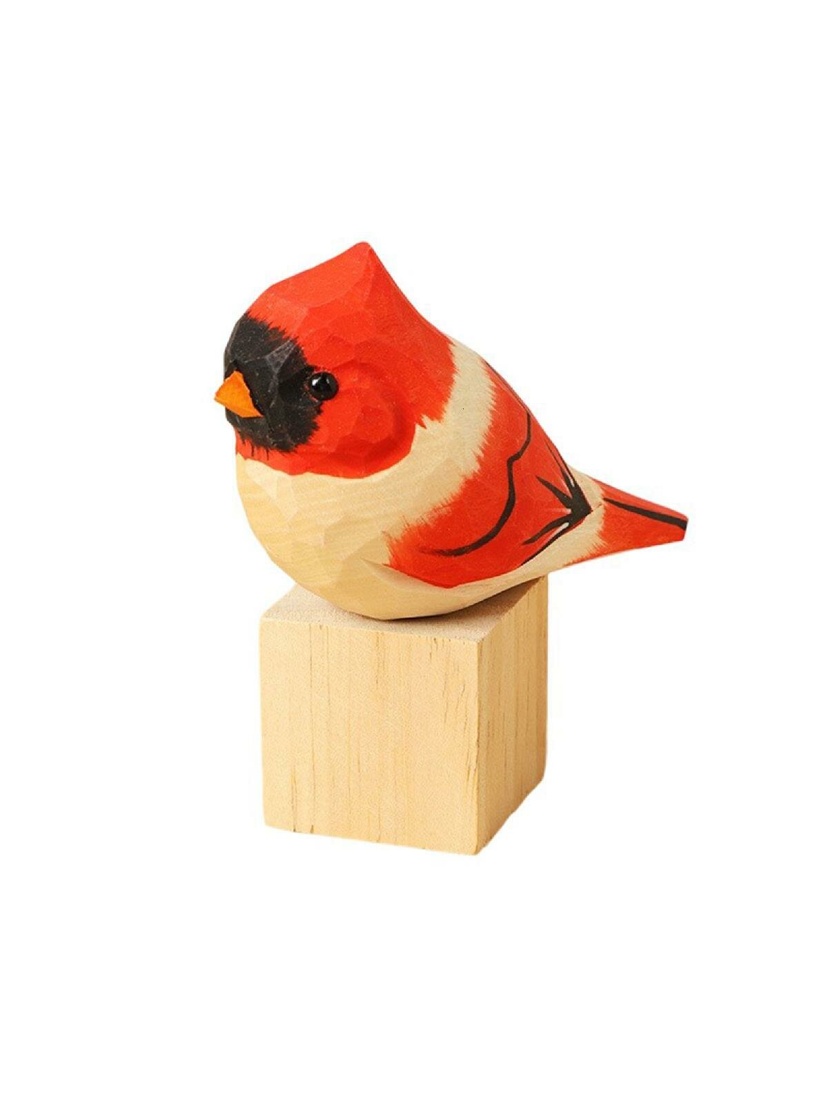 Резьба по дереву, Красочная фигурка птицы из деревянного бруска, Уникальные природные детали, декор домашнего стола ручной работы, подарок