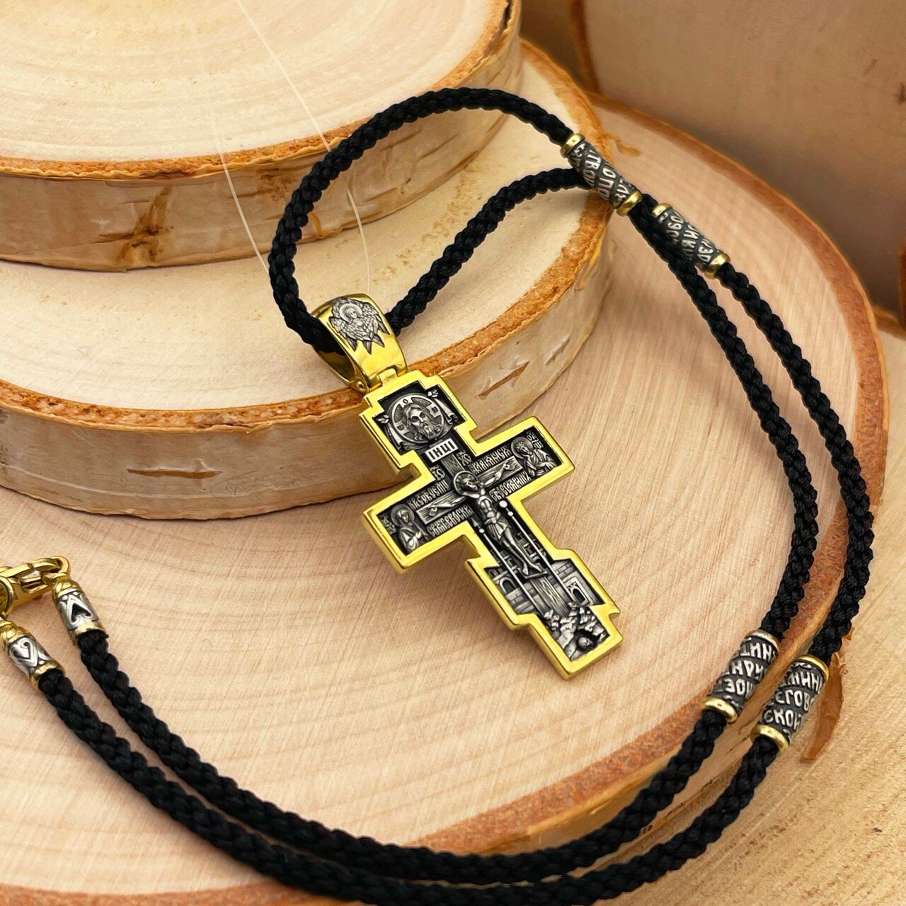 Комплект украшений, серебро, 925 проба, золочение, оксидирование, чернение