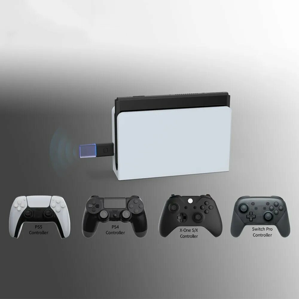Адаптер для беспроводного геймпада Bluetooth 5.0, работа с Switch и PC