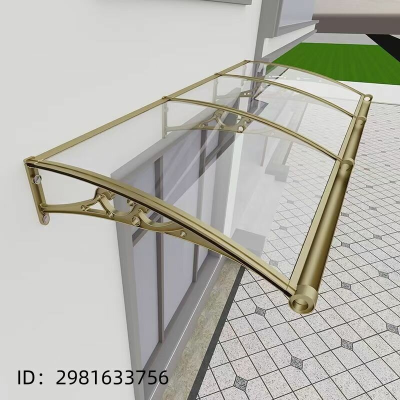 Навес для крыльца, 60*300 см, подходит для дверей/окон, черный кронштейн, коричневая поликарбонатная доска