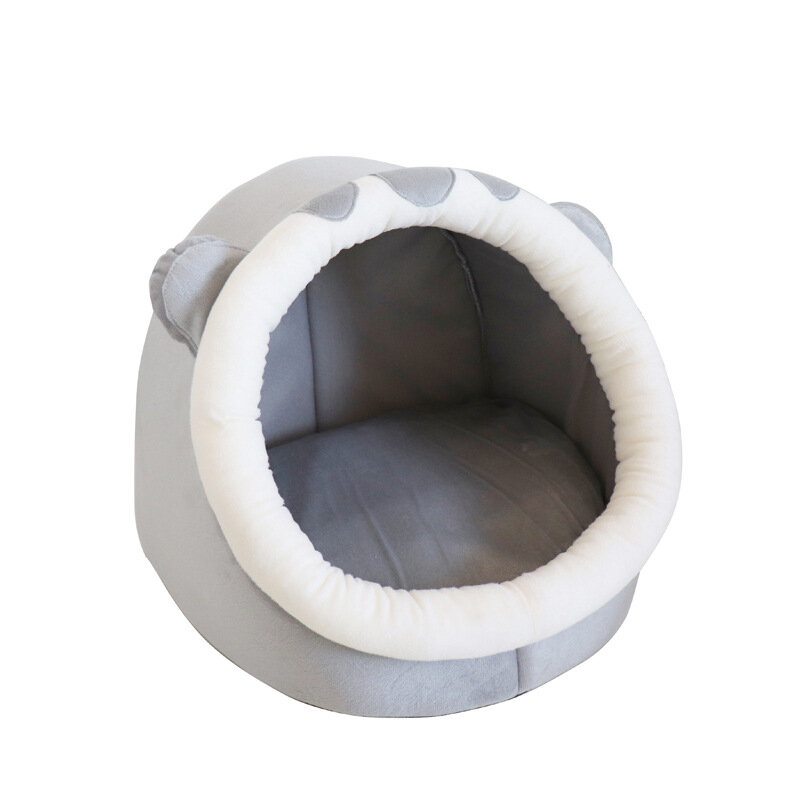 Кошка Jiji мультяшный гнездо животных питомник кошачий питомник полузакрытое гнездо для домашних животных Серый плюс