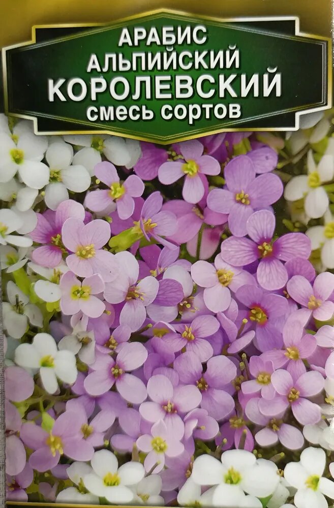 Семена цветов Арабис альпийский Королевский смесь - неприхотливый почвопокровный многолетник. Аэлита.