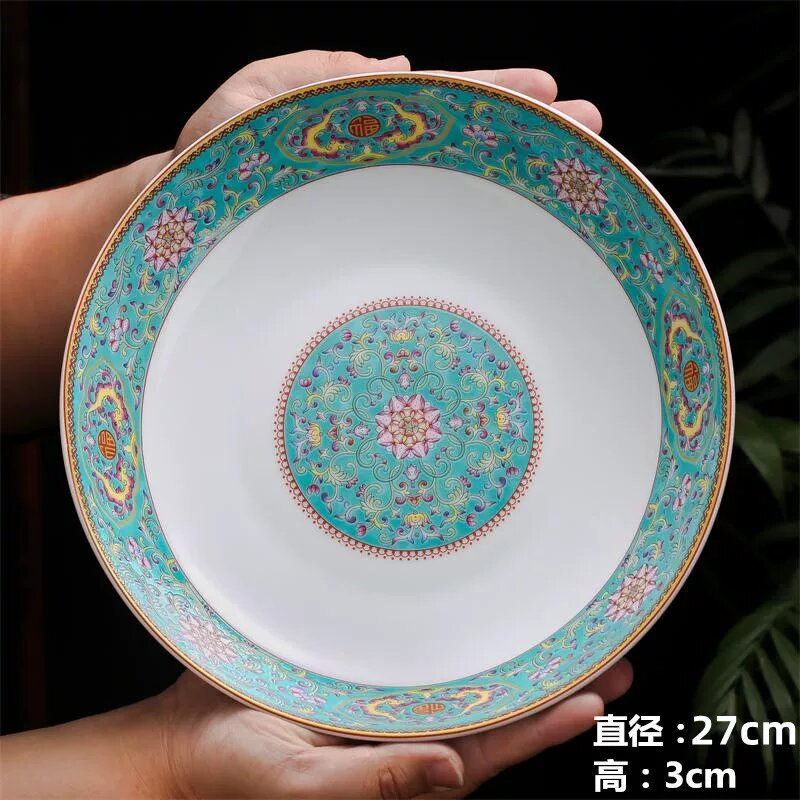 Синяя эмалированная глубокая тарелка 10 дюймов, керамическая посуда для микроволновки, идеальна для супов и салатов