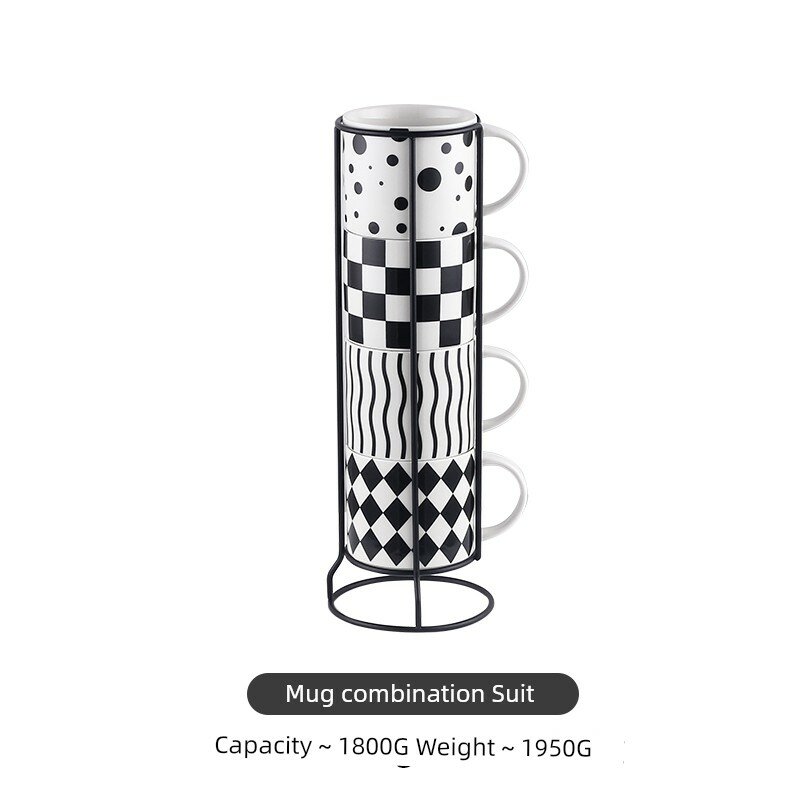 Набор керамических кружек в клетку, стильные парные чашки для воды, креативные дизайнерские кофейные чашки для женщин,
